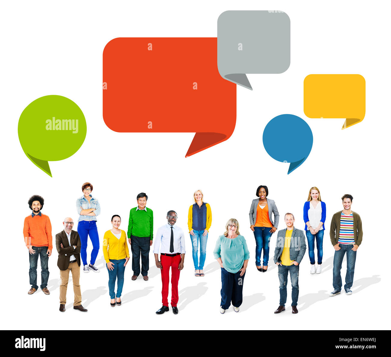 Multiethnic Diverse Colorful People with Speech Bubbles Stock Photo - Alamy Multiethnic Diverse Colorful People with Speech Bubbles Stock Photo - Alamy