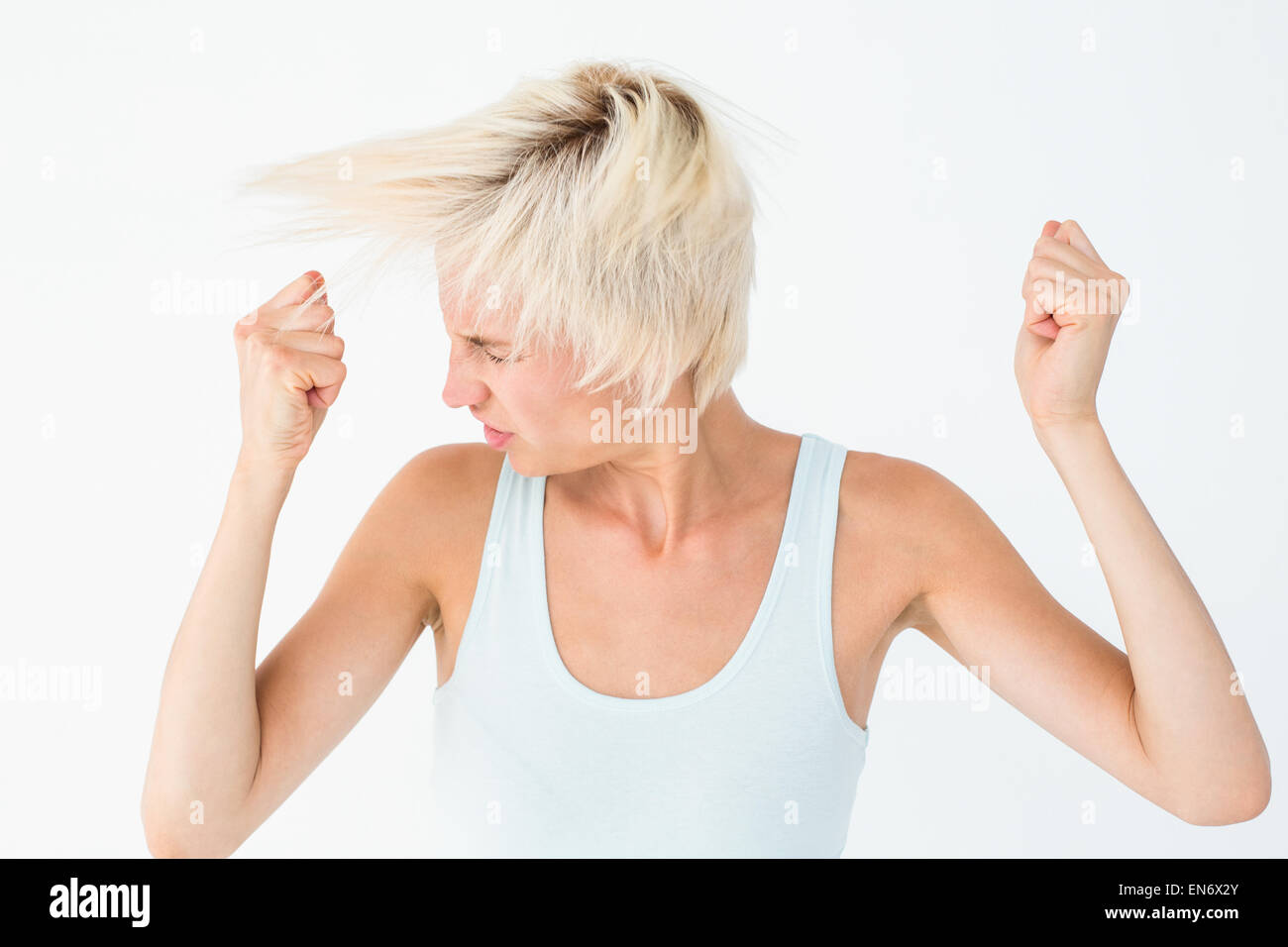 Angry woman shaking her head Stock Photo - Alamy