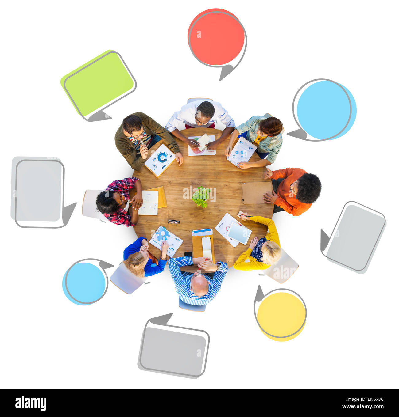 Diverse Group of People Around Table Stock Photo - Alamy