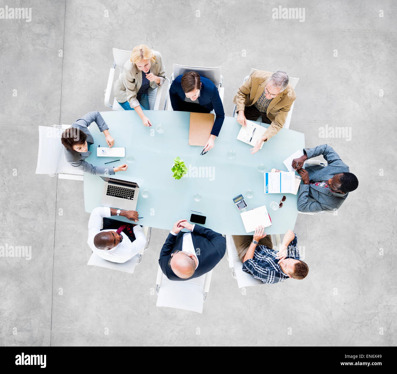Group Of Business People Around The Conference Table Having A Meeting ...