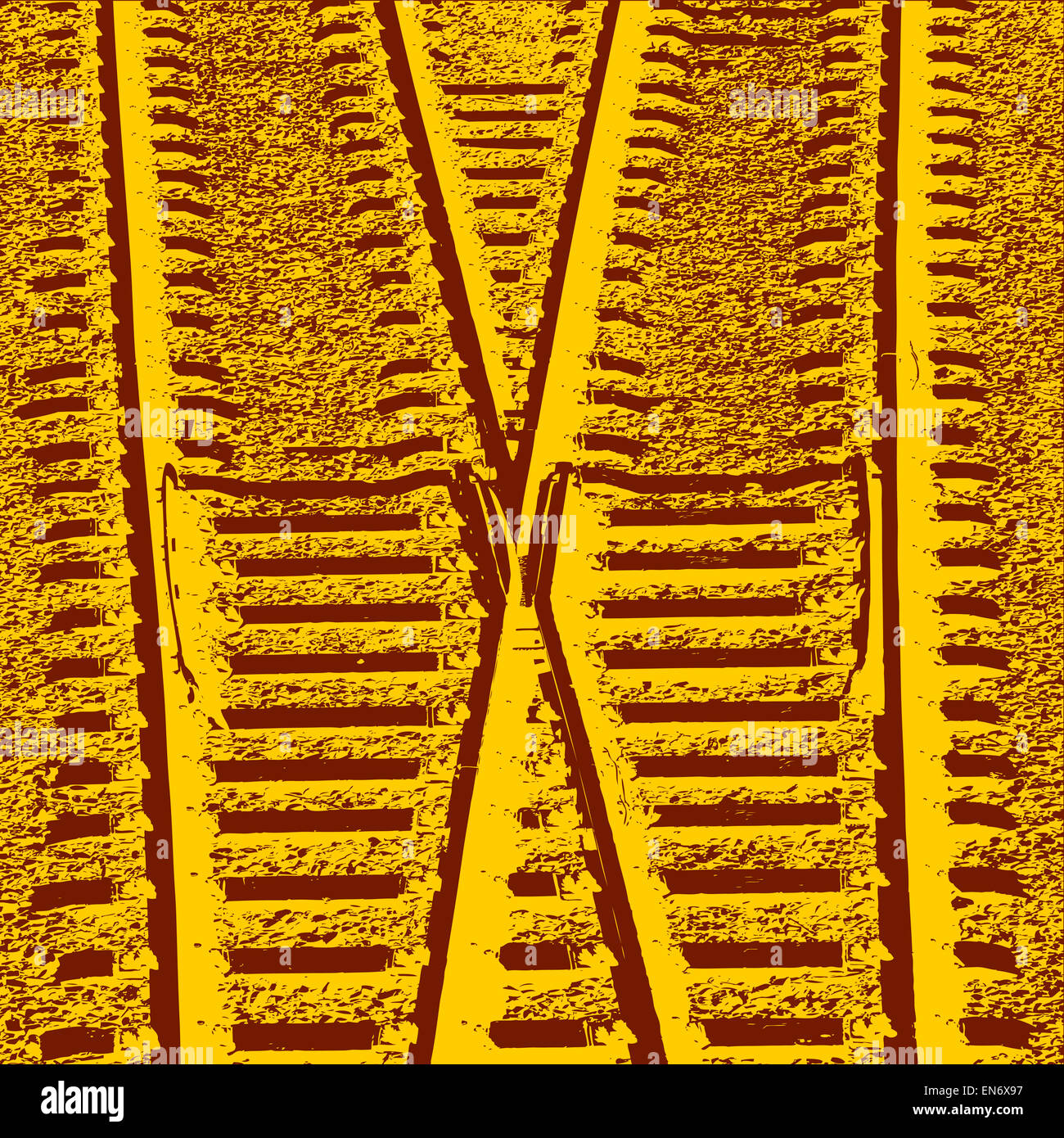 Railway Tracks and Switch. Vector illustration Stock Photo - Alamy