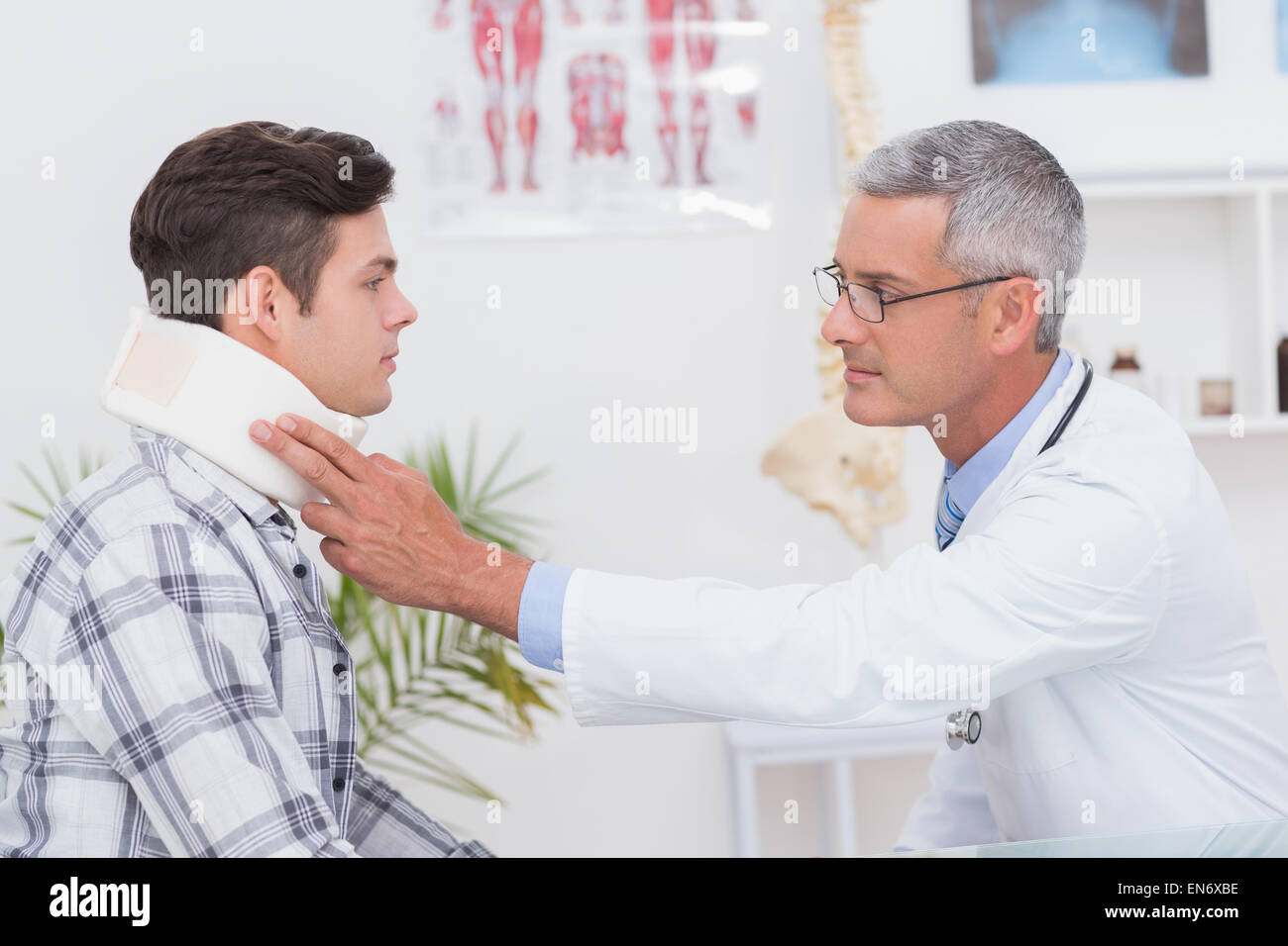 Man Wearing Neck Brace Hospital High Resolution Stock Photography and ...