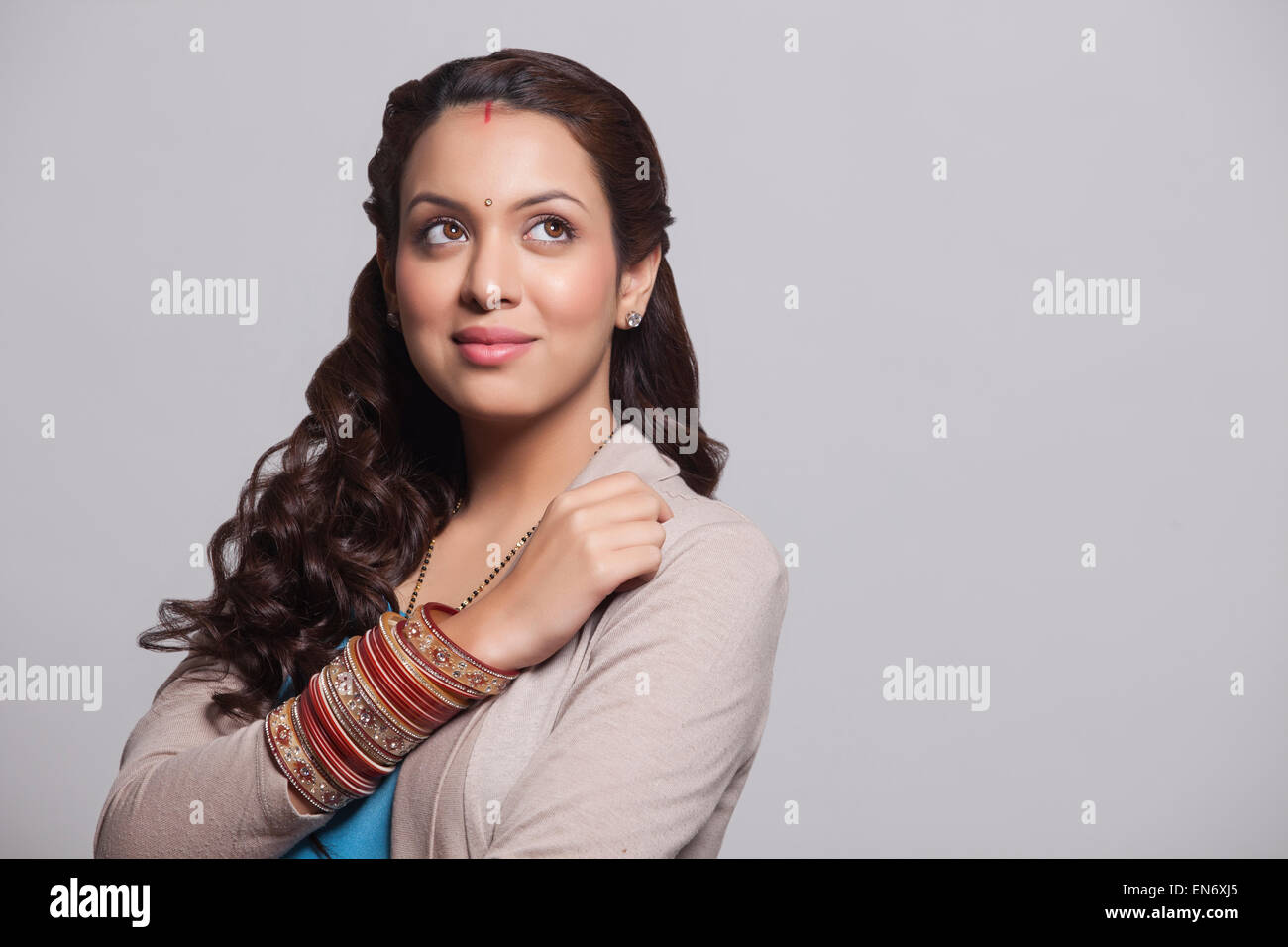 Married woman with bangles smiling Stock Photo - Alamy