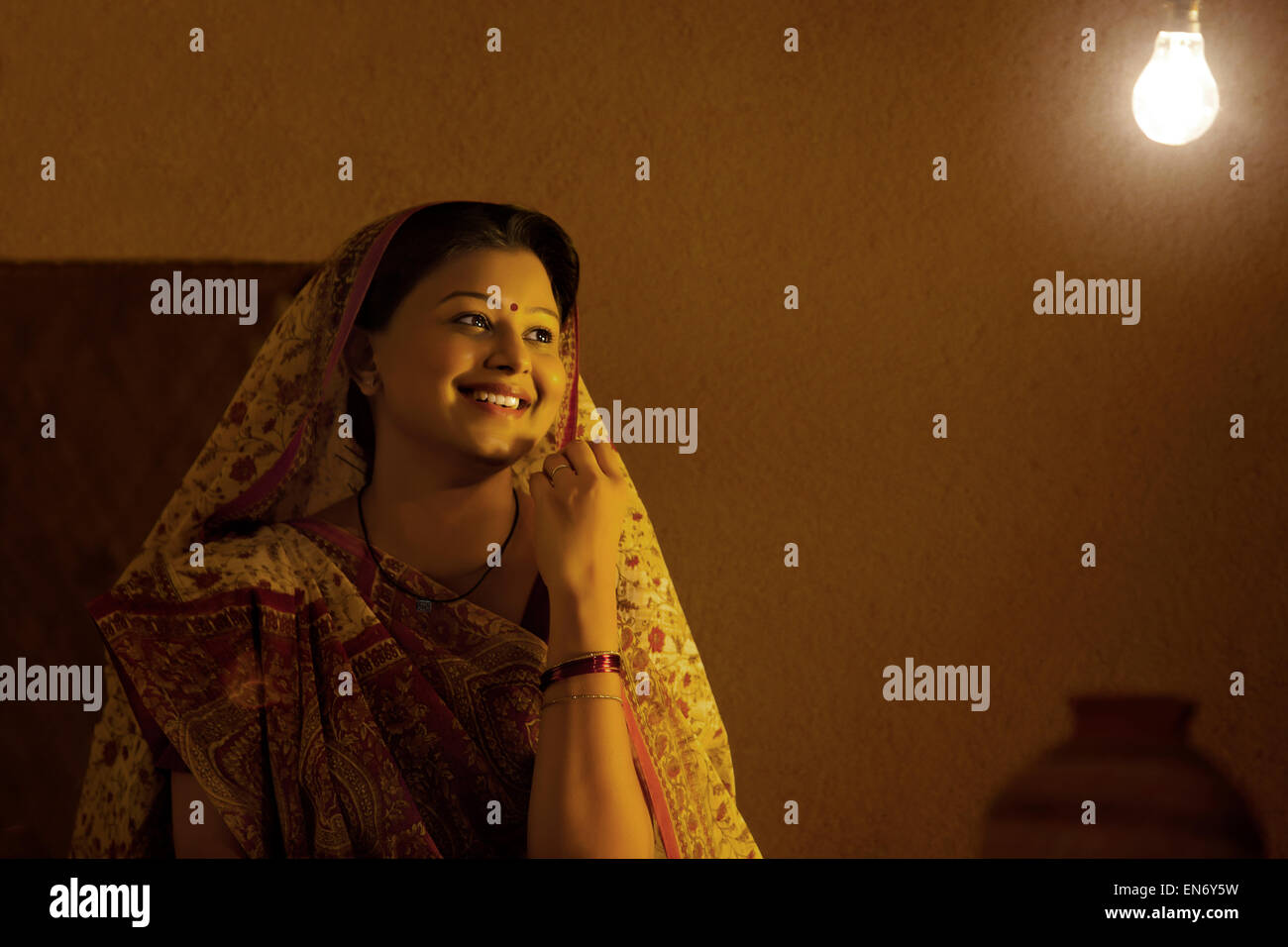 Rural woman smiling Stock Photo - Alamy