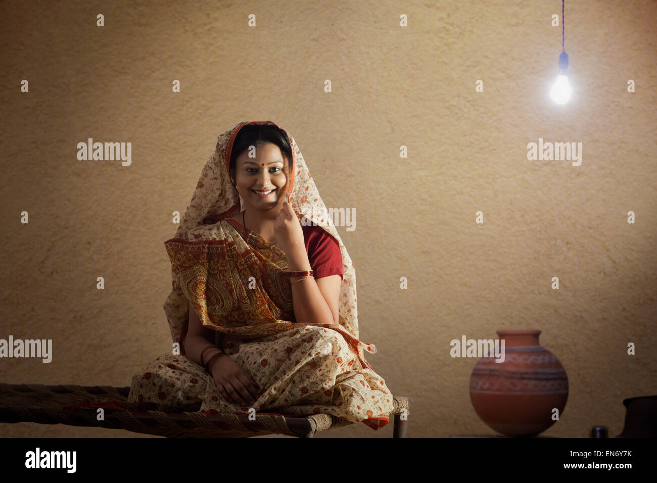 Woman smiling rural indian smile hi-res stock photography and images ...