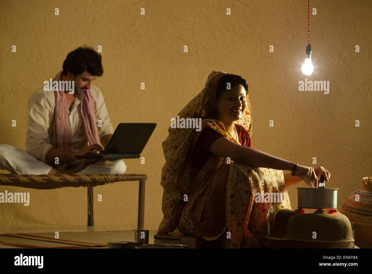Indian rural woman cooking food hi-res stock photography and images - Alamy