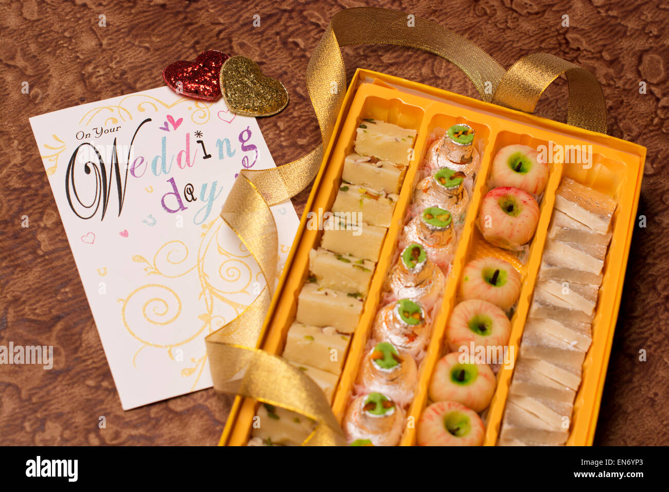 Anniversary card with sweets Stock Photo - Alamy