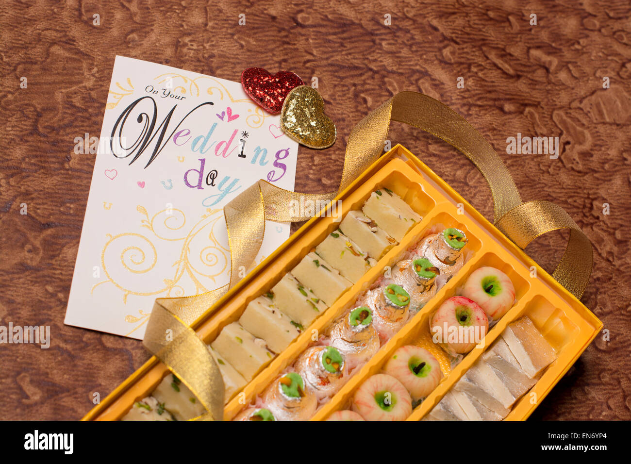 Anniversary card with sweets Stock Photo - Alamy
