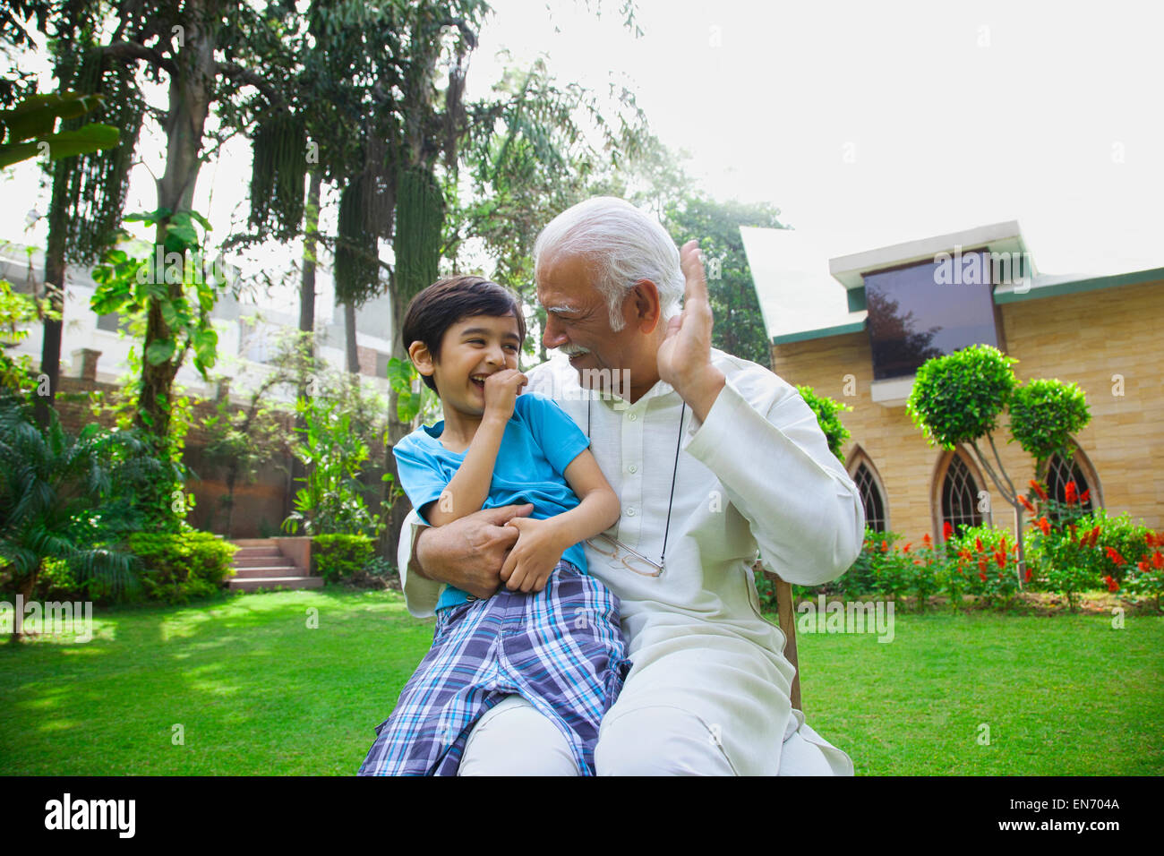 Indian grandfather grandson hi-res stock photography and images - Alamy