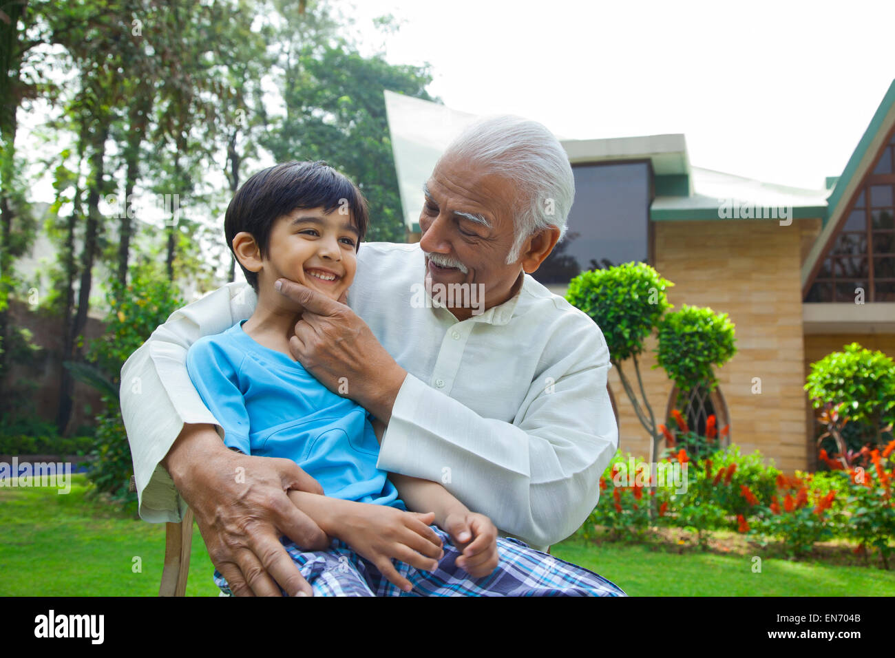 Indian grandfather grandson hi-res stock photography and images - Alamy