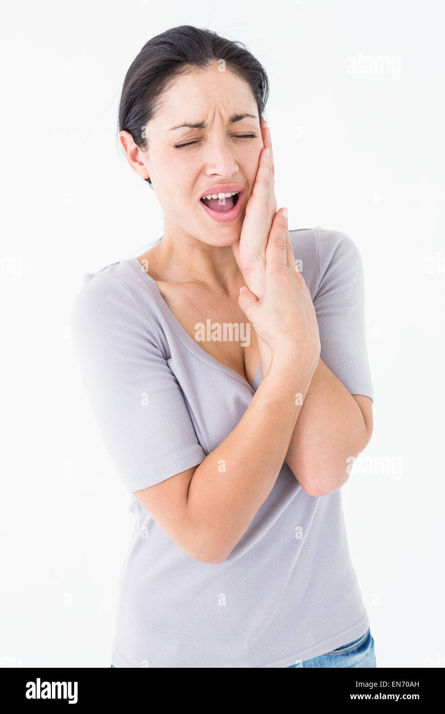 Woman suffering from teeth pain Stock Photo - Alamy