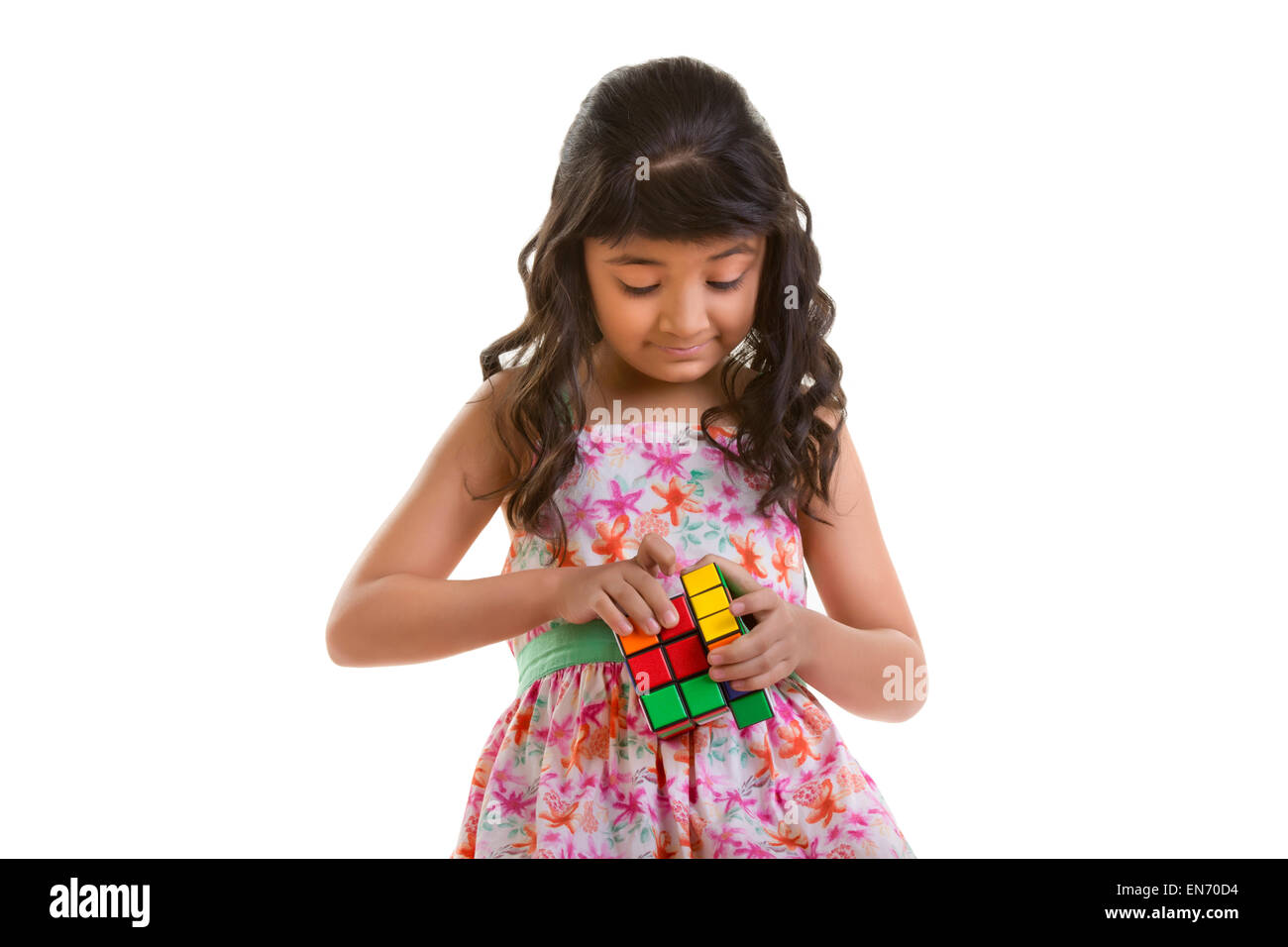 Girl with rubiks cube hi-res stock photography and images - Alamy