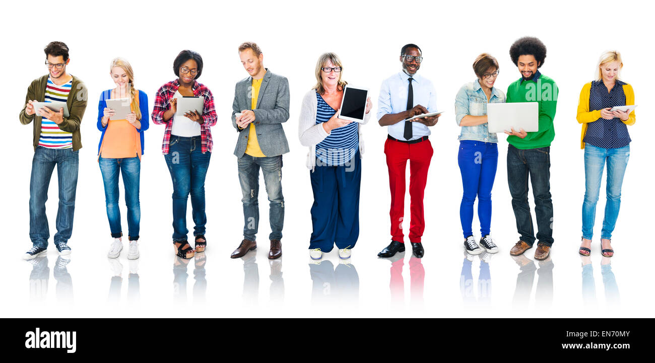 Multiethnic Group of People Using Digital Devices Stock Photo - Alamy Multiethnic Group of People Using Digital Devices Stock Photo - Alamy