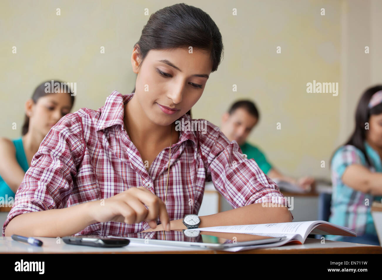 Side profile of graduate students Stock Photo - Alamy