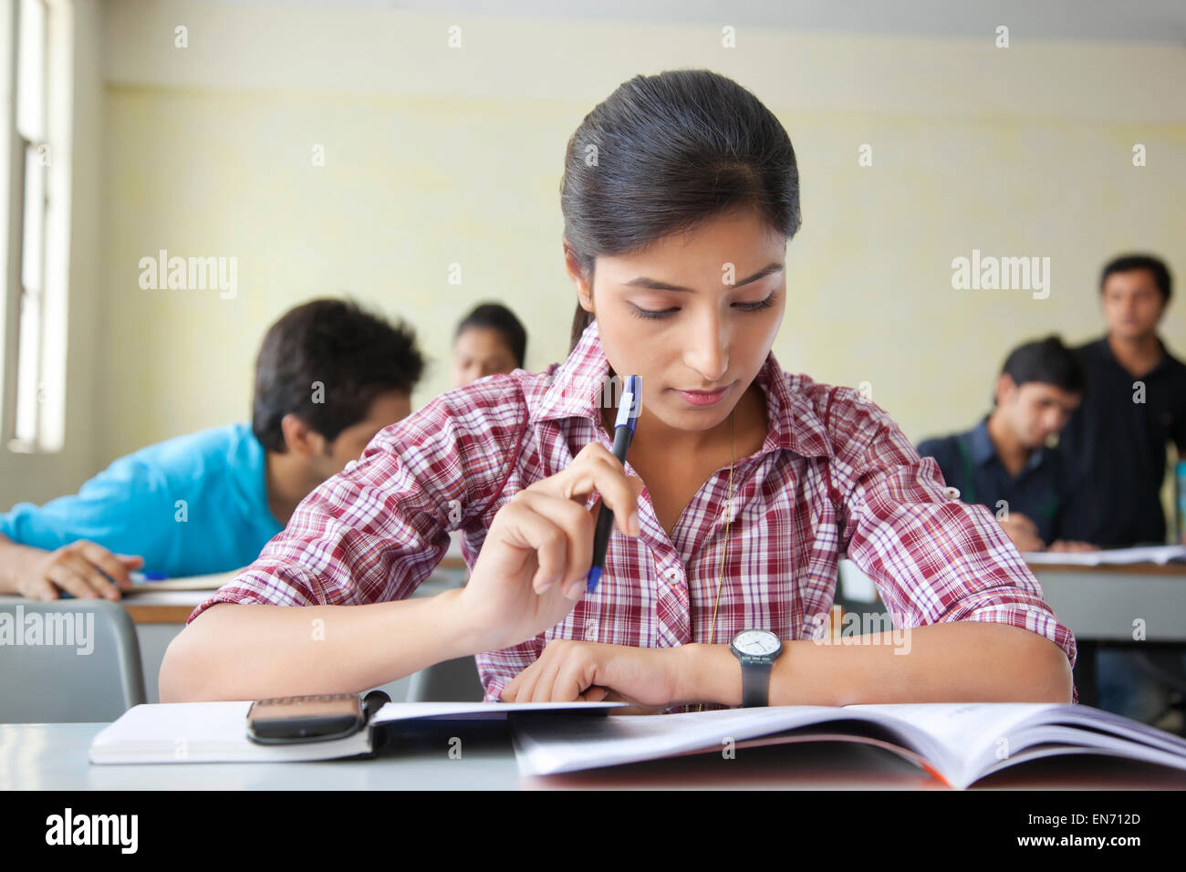 College students sitting in classroom Stock Photo - Alamy