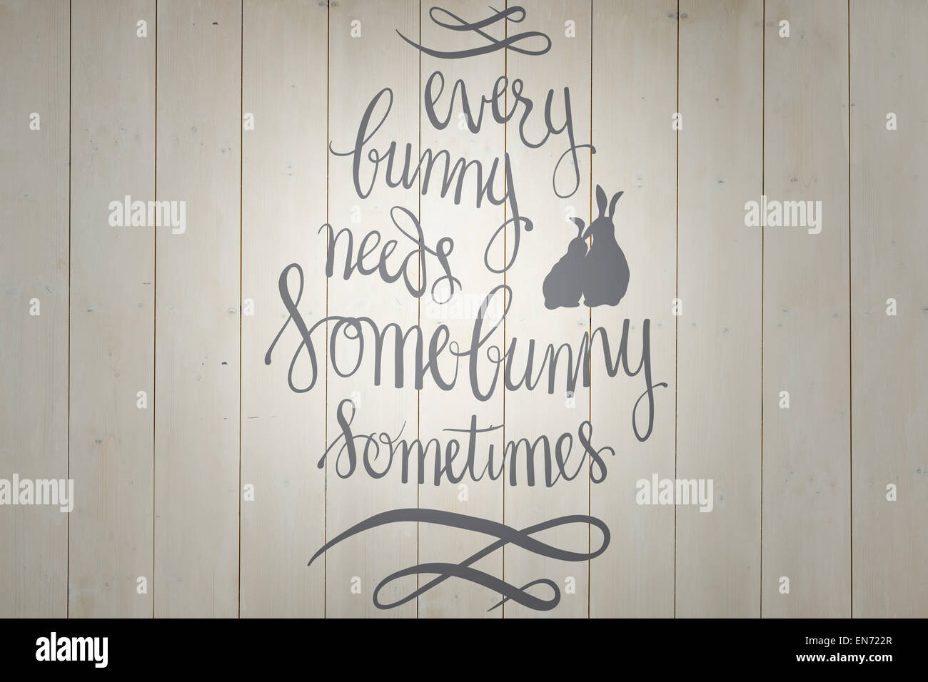 Composite image of every bunny needs some bunny sometimes Stock Photo ...