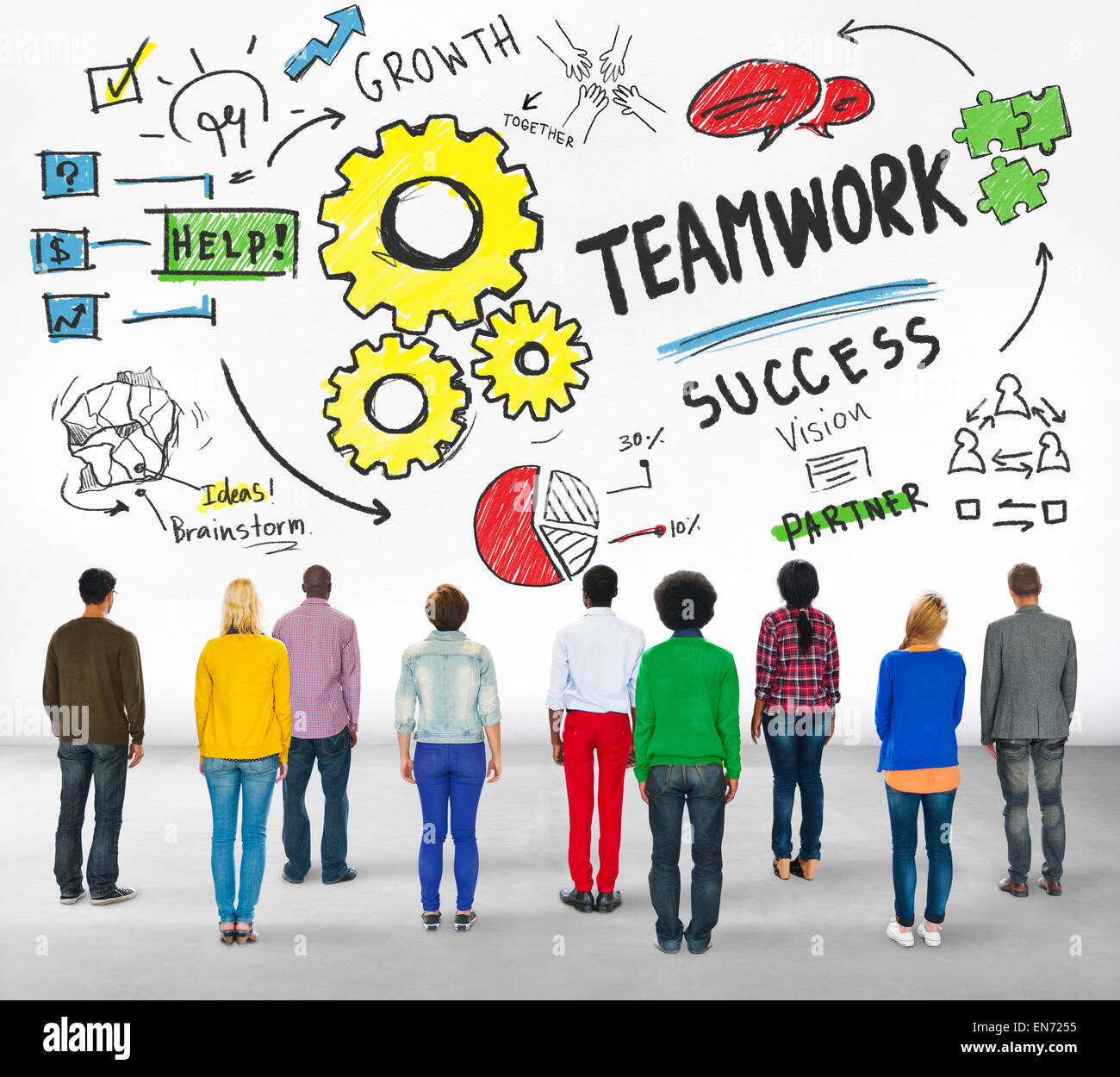 Teamwork Team Together Collaboration Group People Diversity Concept ...