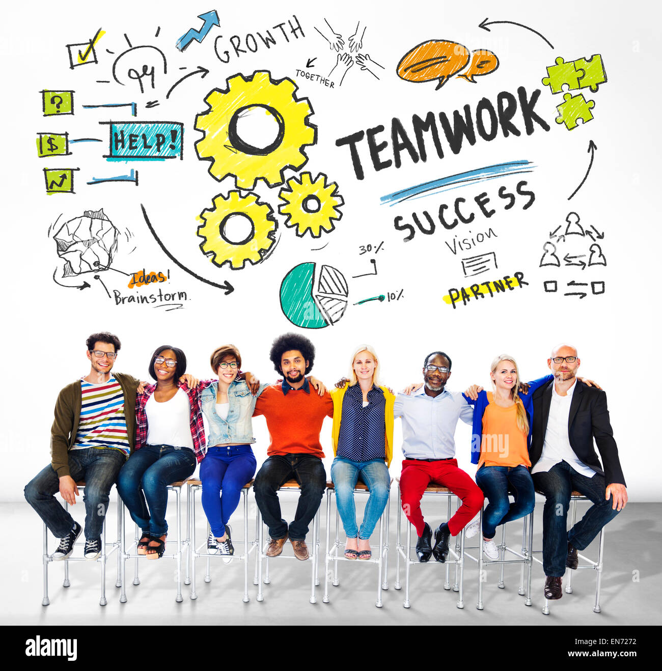 Teamwork Team Together Collaboration Diversity People Friends Concept ...