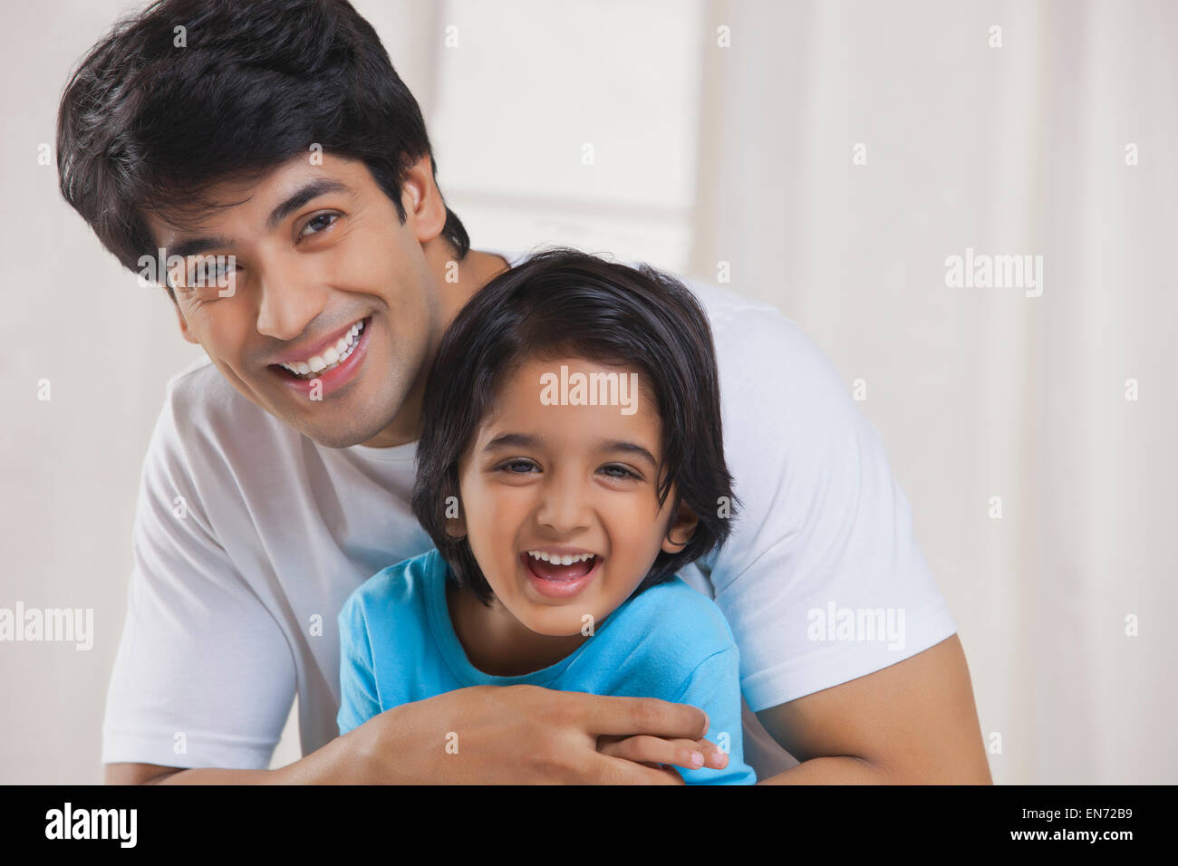 Portrait father son shoulders hi-res stock photography and images - Alamy