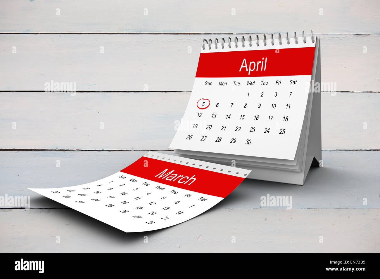 Composite image of april calendar Stock Photo - Alamy