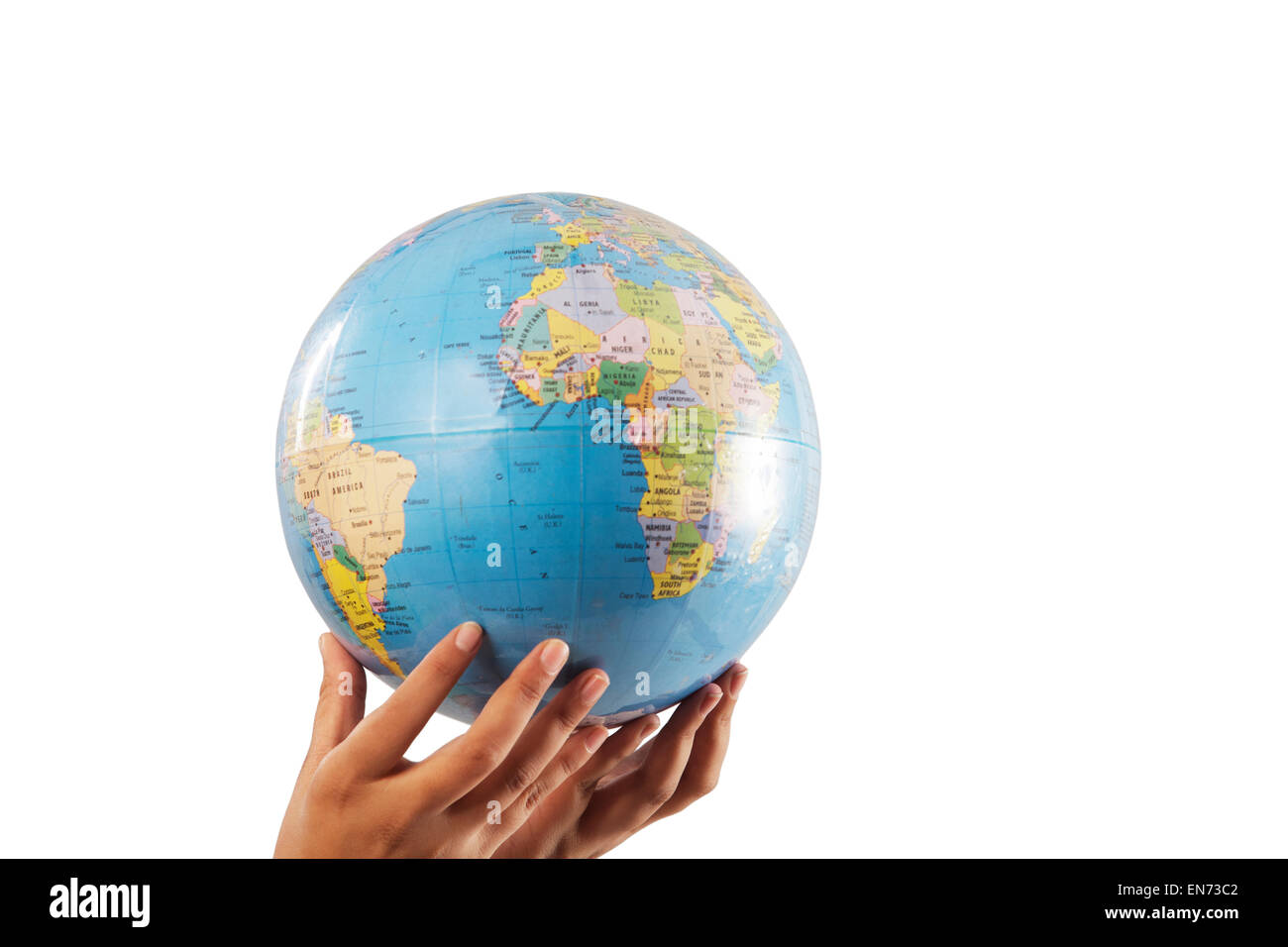 Hands holding globe hi-res stock photography and images - Alamy