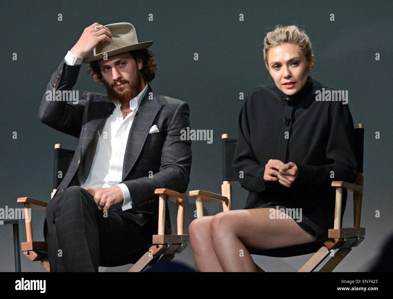 New York, NY, USA. 28th Apr, 2015. Aaron Taylor-Johnson, Elizabeth ...