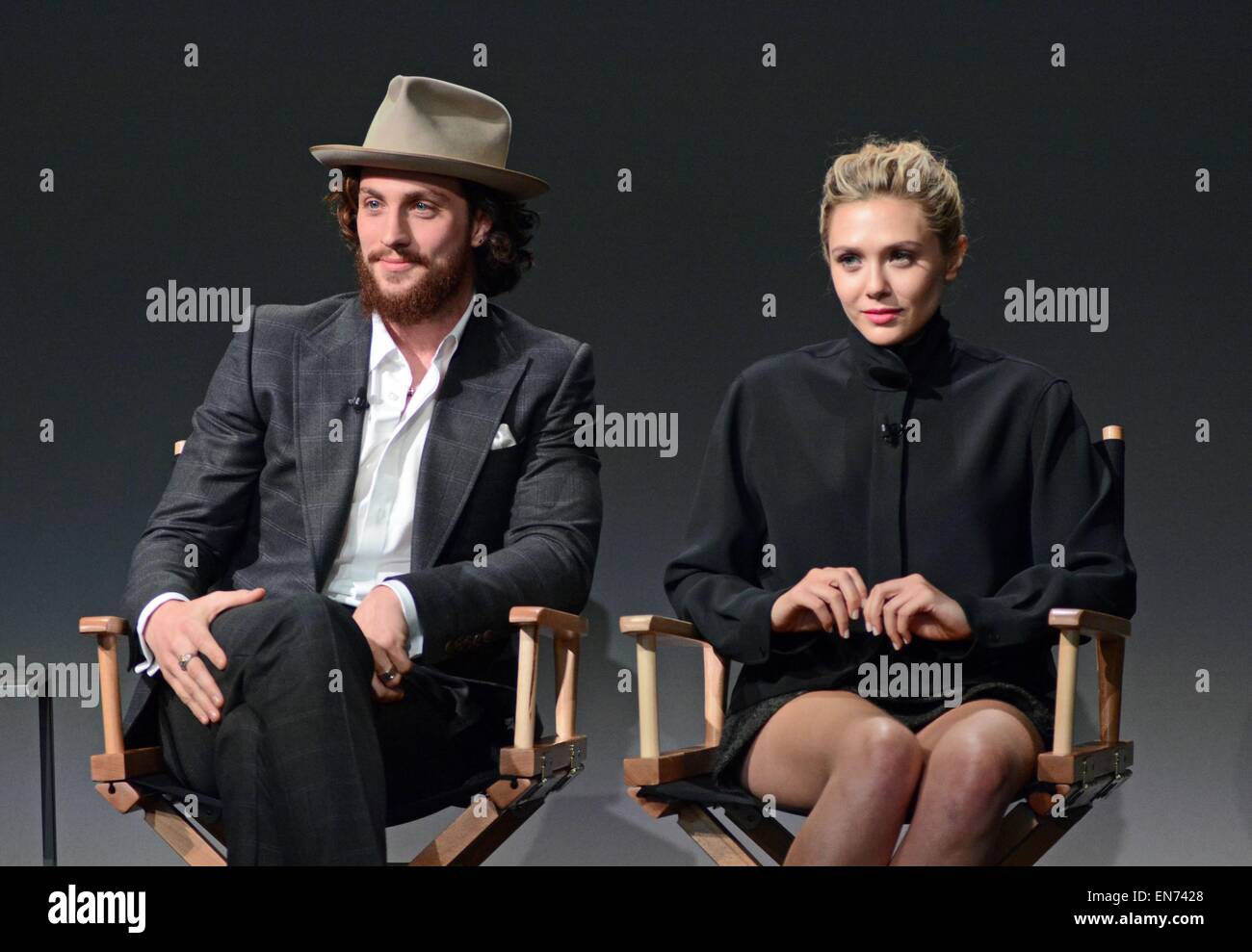 New York, NY, USA. 28th Apr, 2015. Aaron Taylor-Johnson, Elizabeth ...