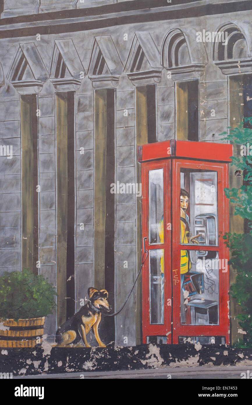 Telephone mural hi-res stock photography and images - Alamy