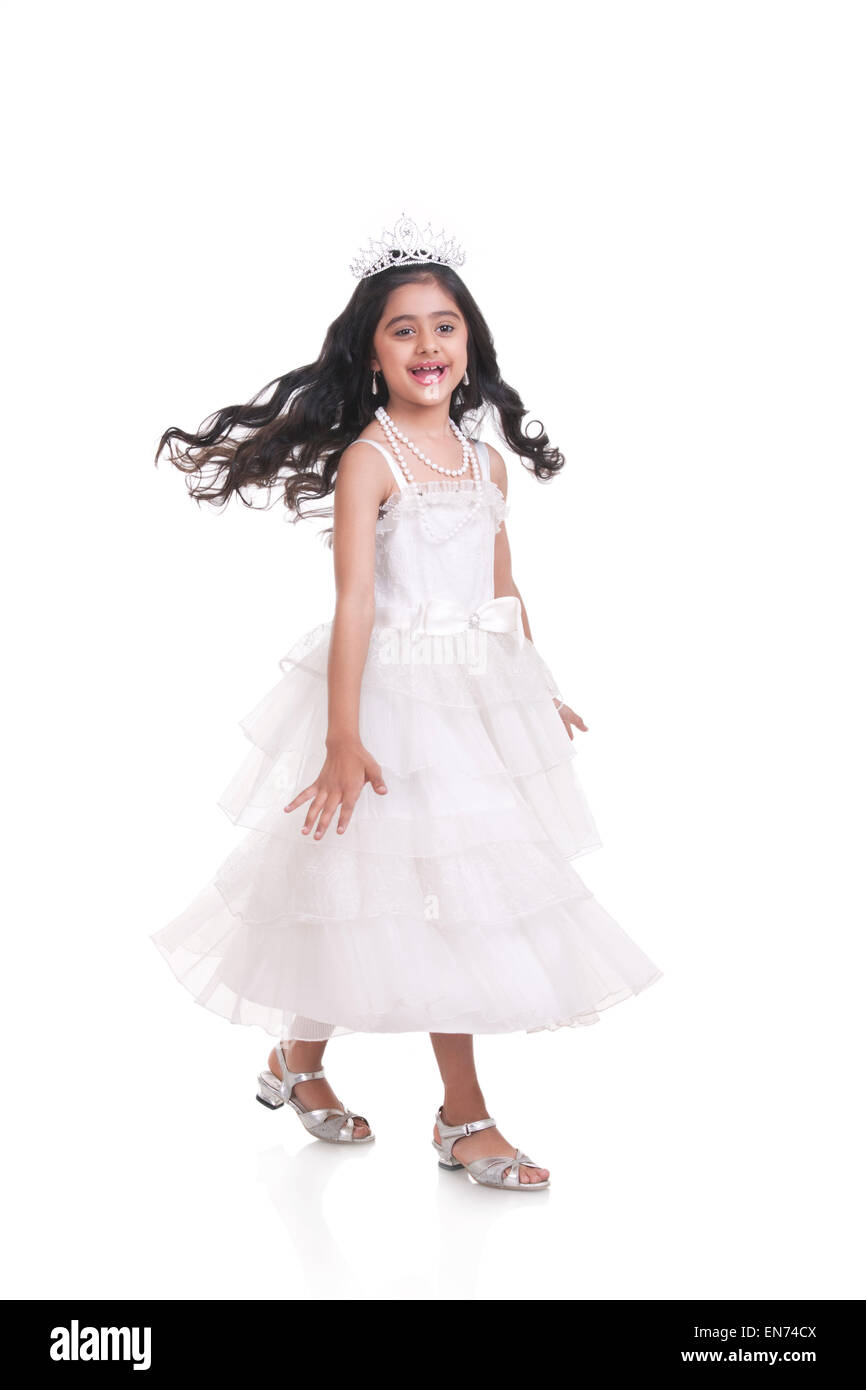 Portrait of girl dressed as prom queen Stock Photo - Alamy