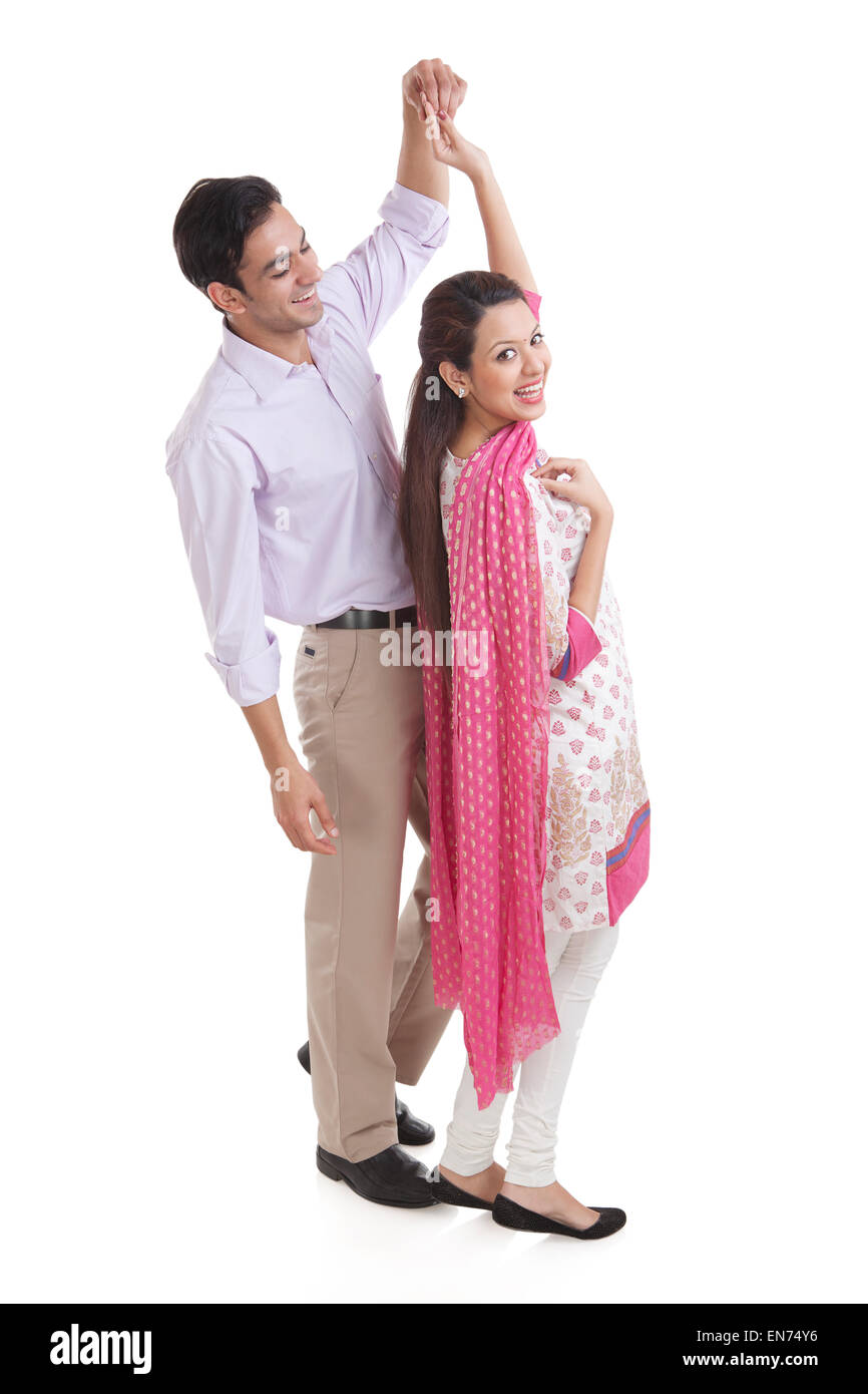 Portrait of woman dancing with her husband Stock Photo - Alamy