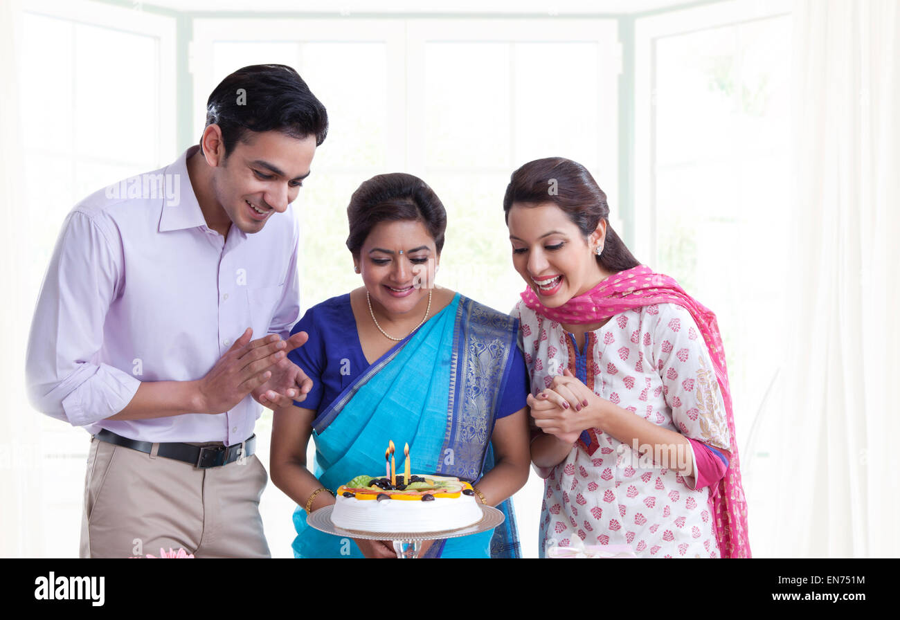 Family celebrating mothers day Stock Photo - Alamy