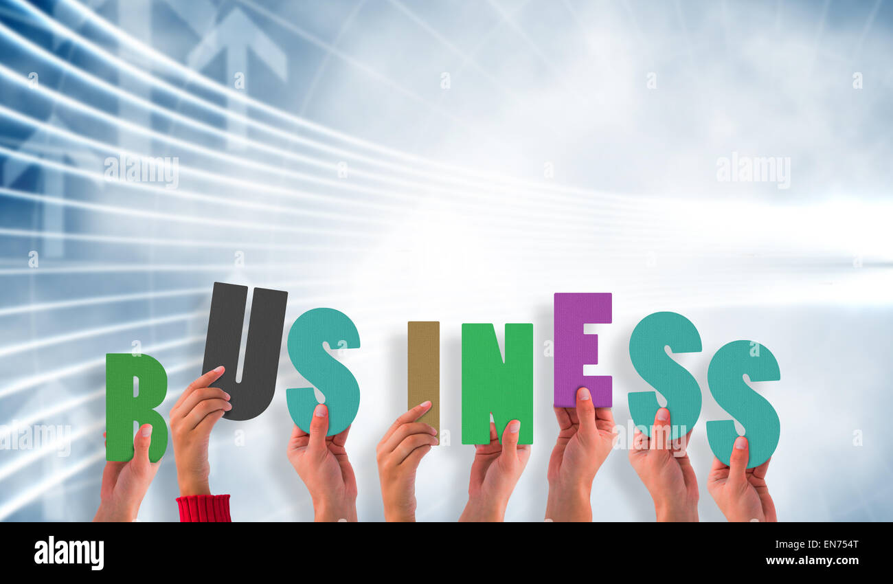 Digital composite business hands hi-res stock photography and images ...