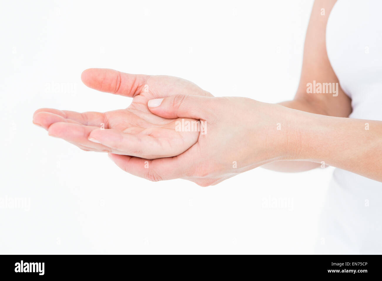 Woman with hand pain Stock Photo - Alamy