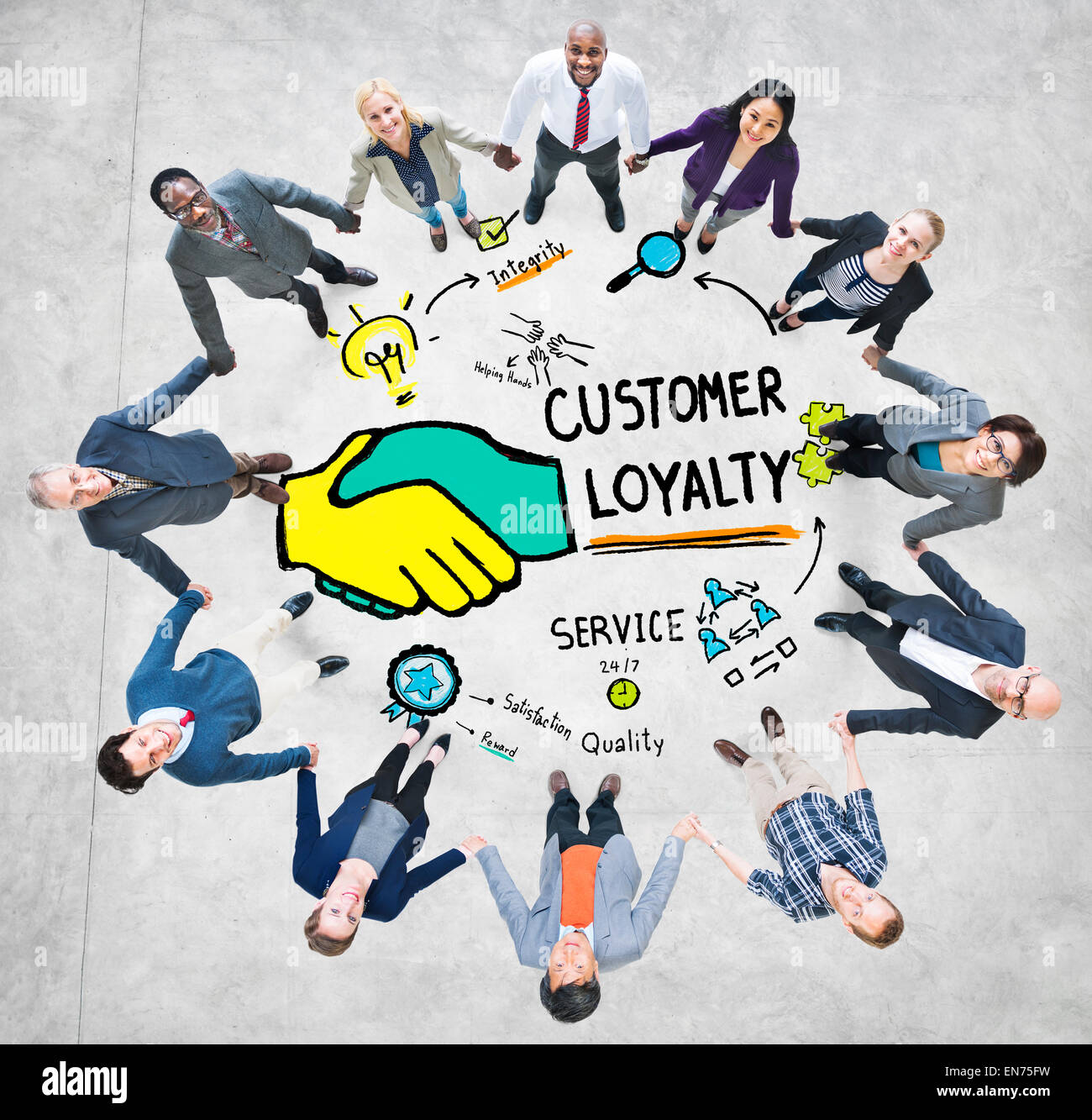 Customer Loyalty Service Support Care Trust Casual Concept Stock Photo ...