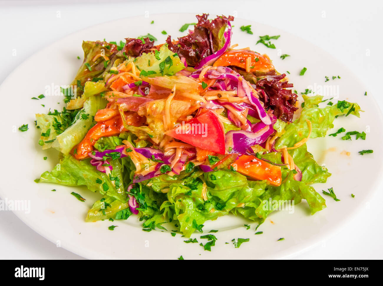 Chicken salad top view Stock Photo - Alamy