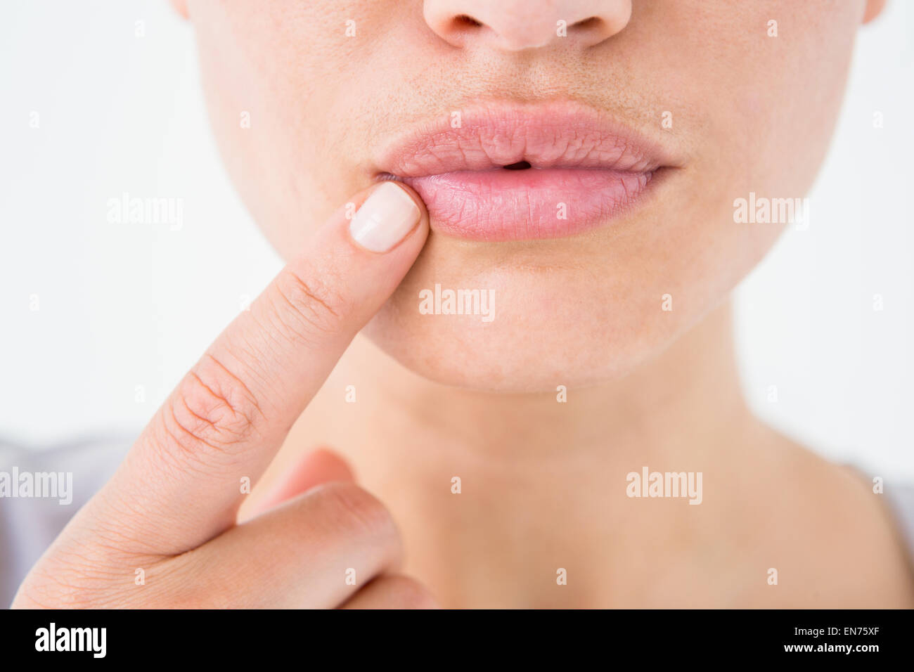 Woman pointing her lips Stock Photo - Alamy