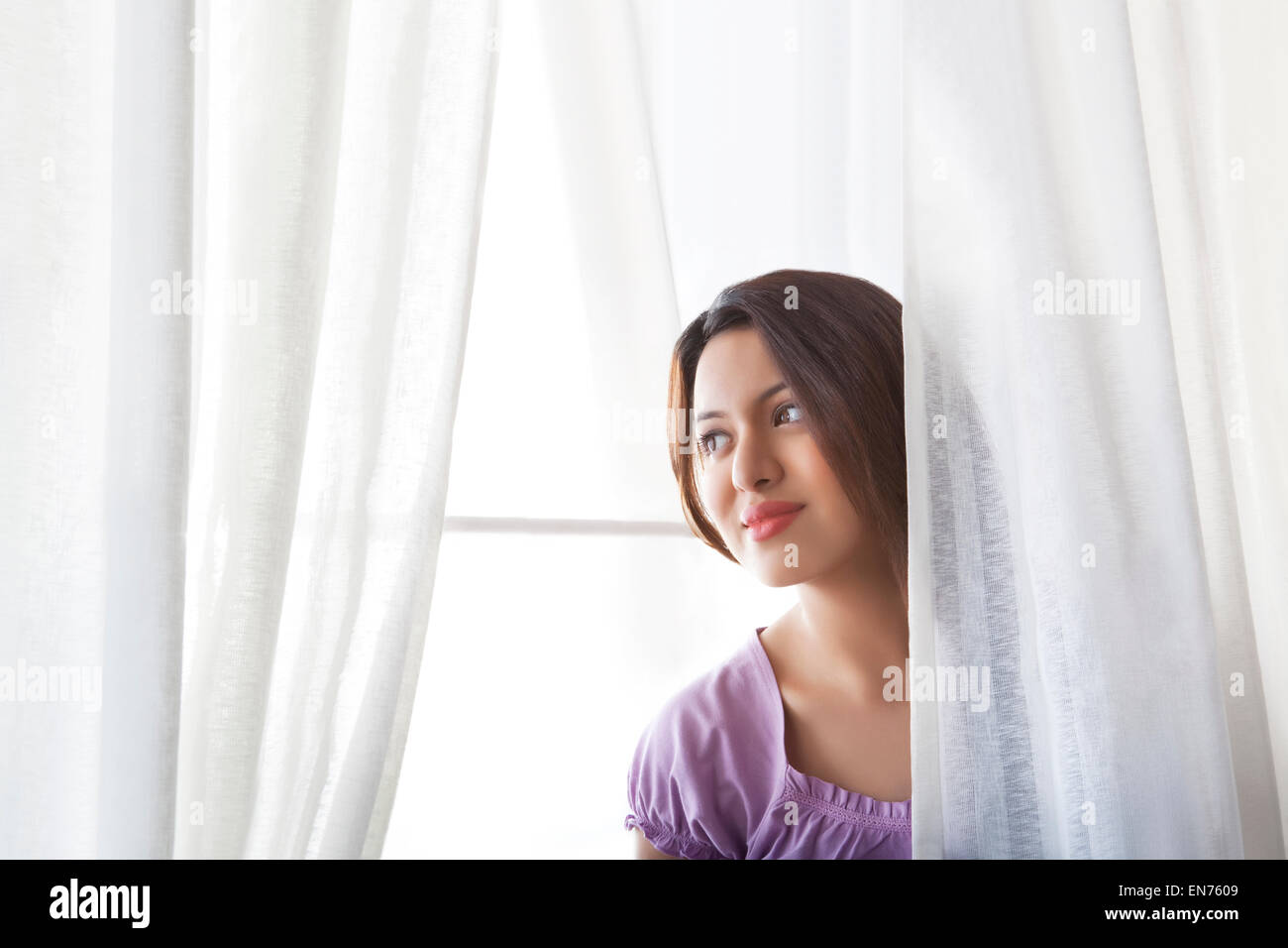 Behind the curtains hi-res stock photography and images - Alamy