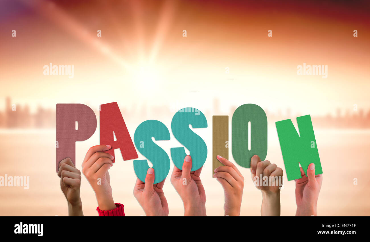 Composite image of hands showing passion Stock Photo - Alamy