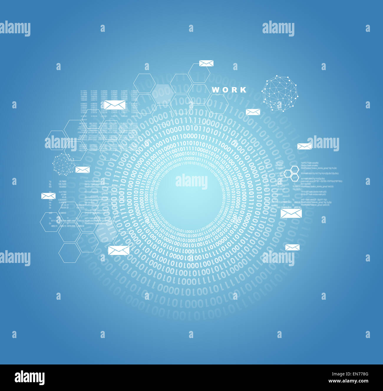 Abstract blue background with numbers around Stock Photo - Alamy
