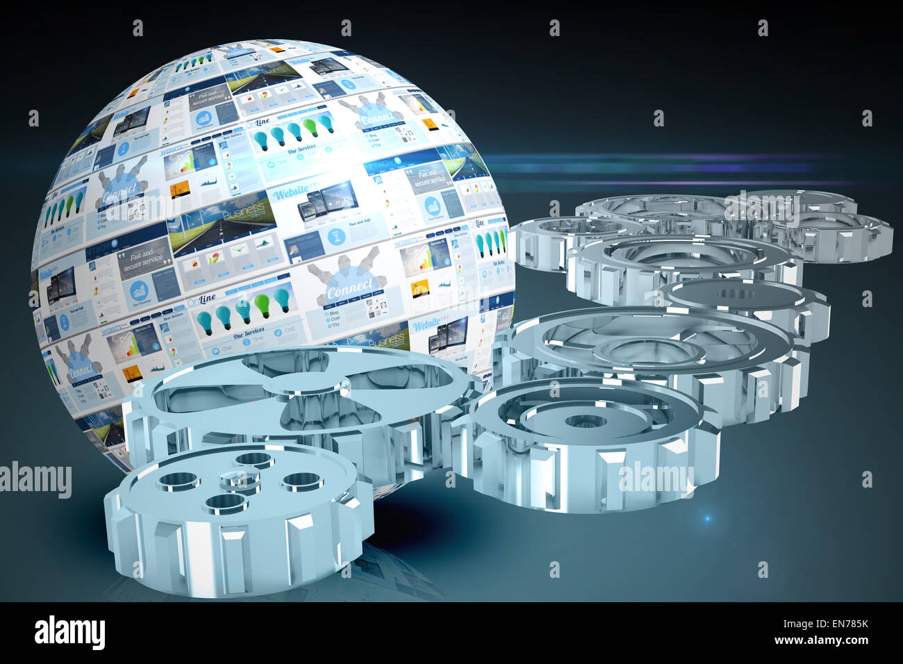 Composite image of cogs and wheels Stock Photo - Alamy