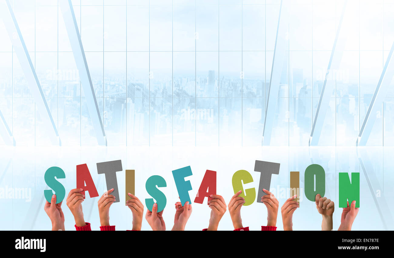 Composite image of hands showing satisfaction Stock Photo - Alamy