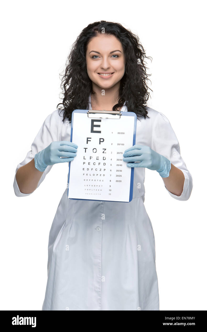 male ophthalmologist with eye chart Stock Photo - Alamy
