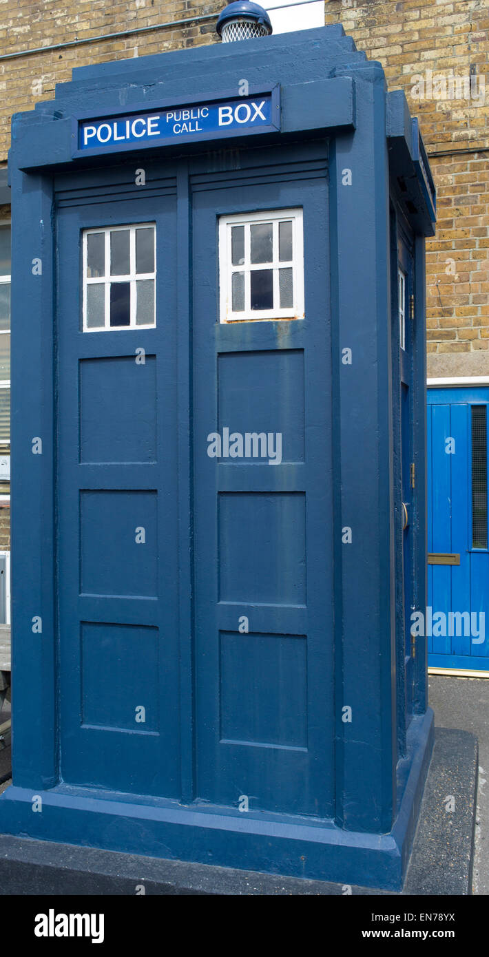 Original Police Box at the Chatham Historic Dockyard Stock Photo - Alamy