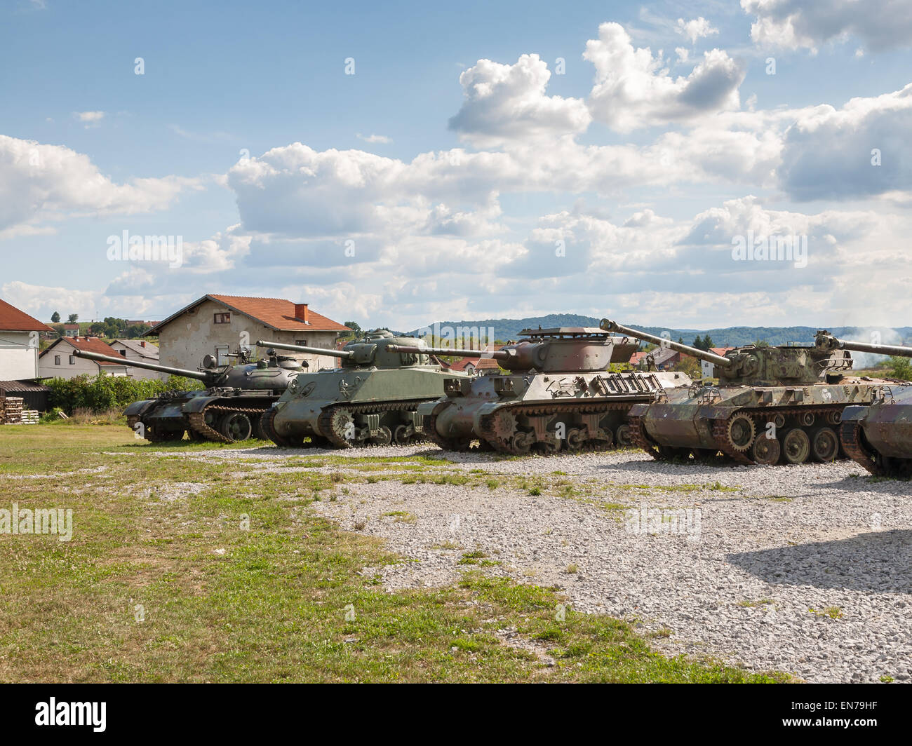 Old abandoned tanks, after war in Croatia Stock Photo - Alamy