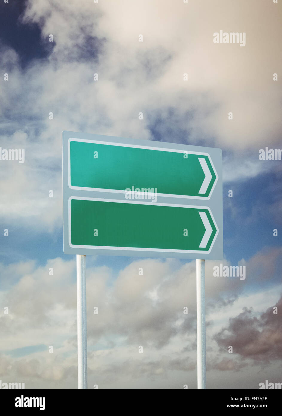 Signpost arrows with copy space Stock Photo - Alamy