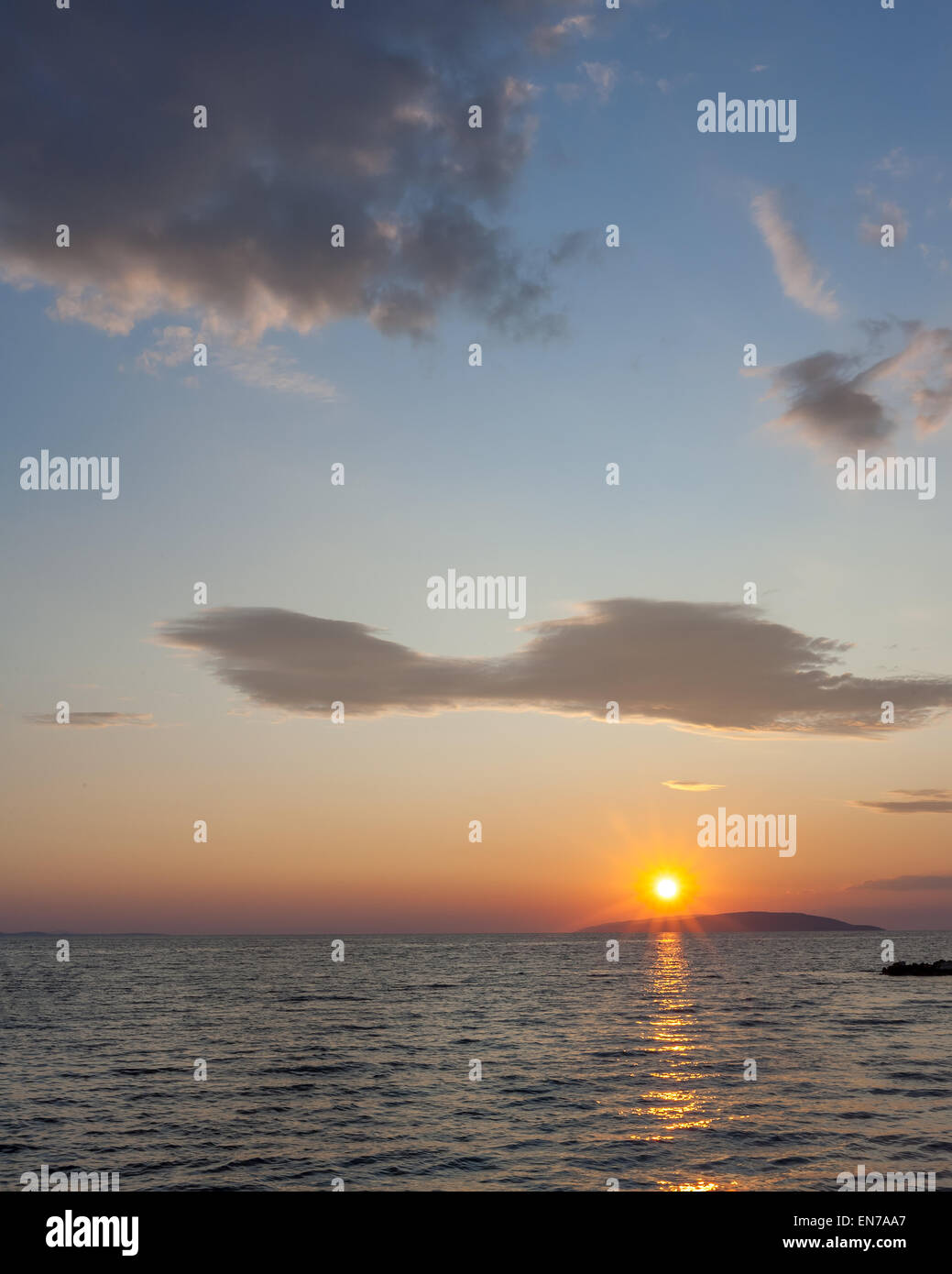 beautiful sunset at the sea Stock Photo - Alamy