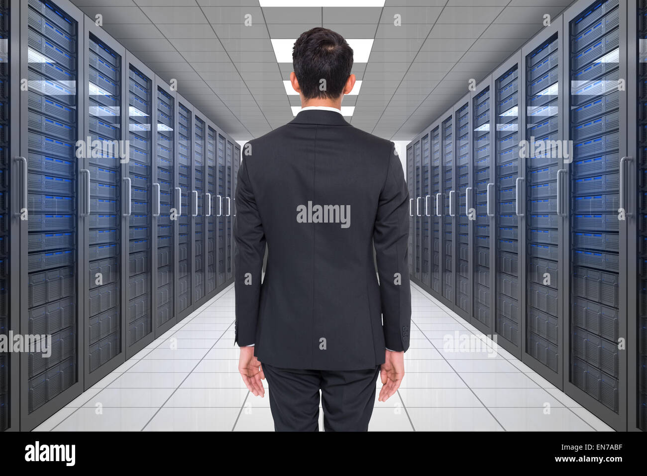 Composite image of businessman turning his back to camera Stock Photo ...