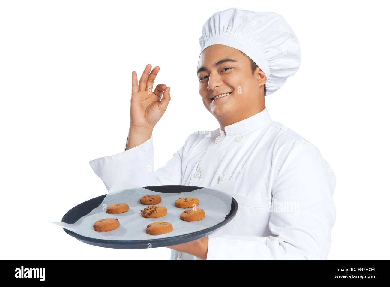 Smiling chef giving ok sign hi-res stock photography and images - Alamy