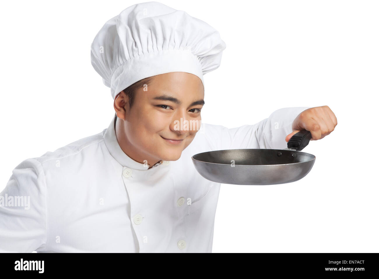 Portrait of chef with frying pan Stock Photo - Alamy