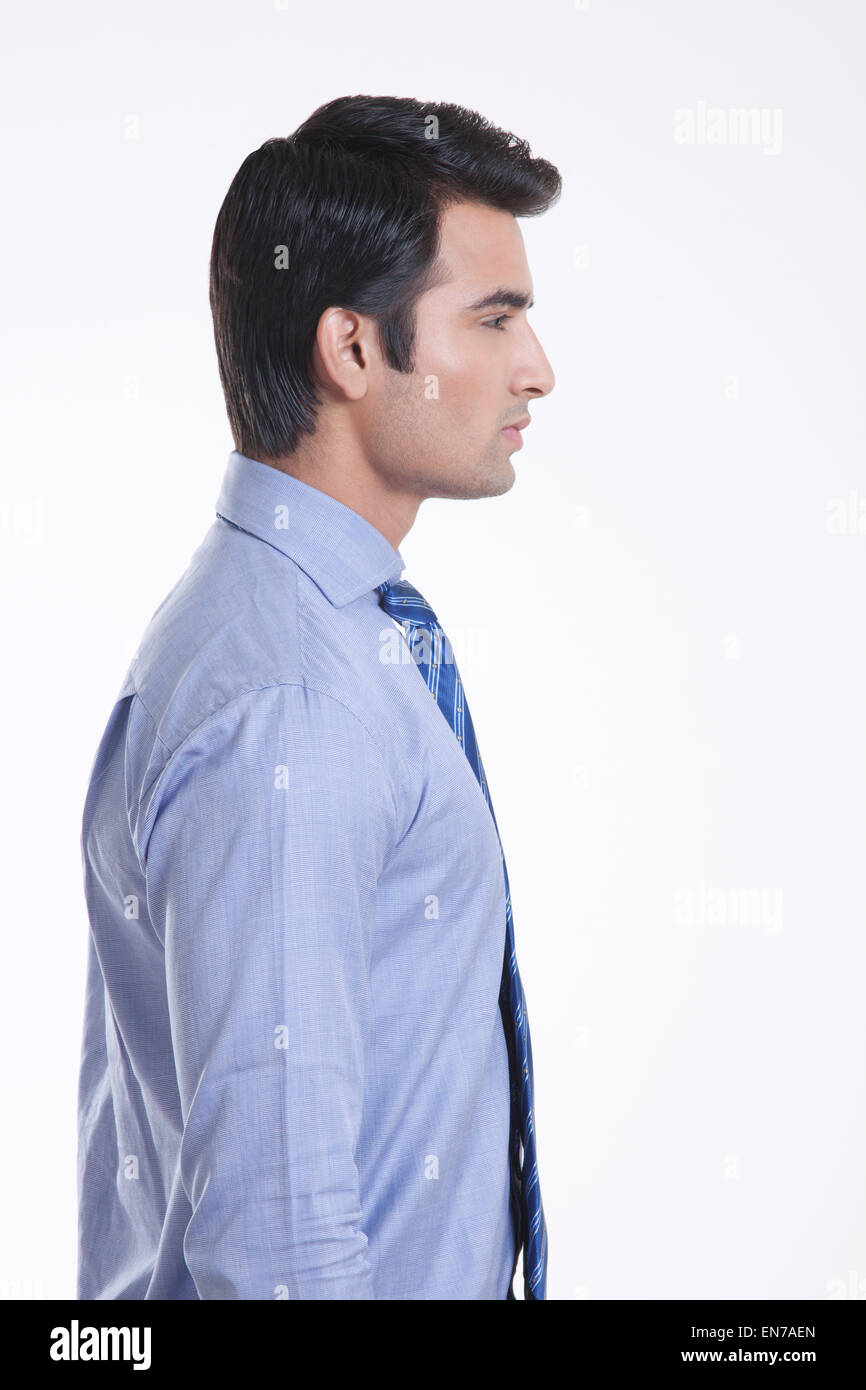 Side profile of a male executive Stock Photo - Alamy